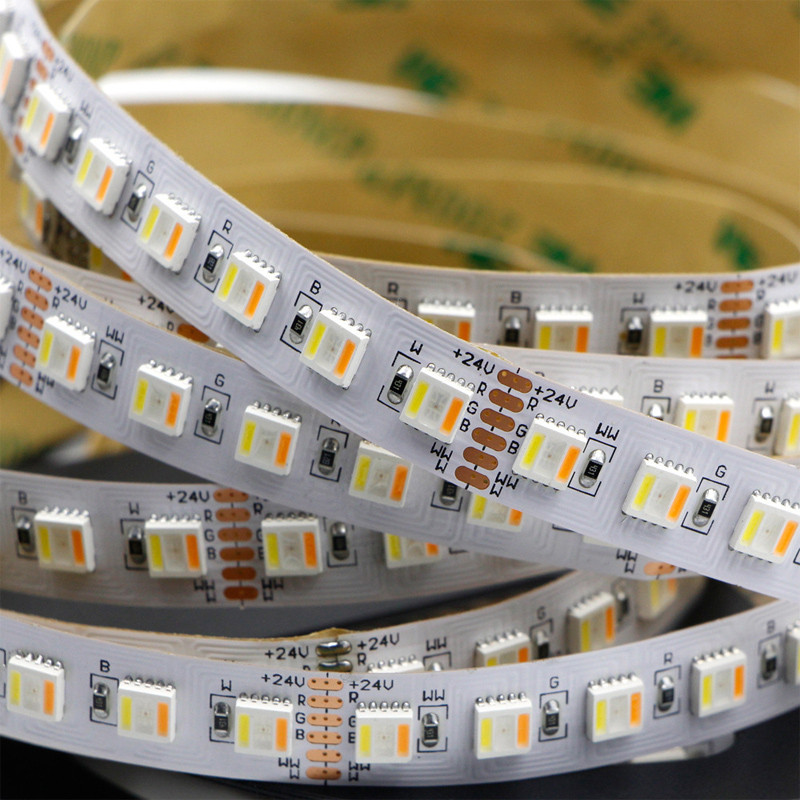 Multi-color led strip RGB + white variable CCT 60 leds / m 5-in-1 780 ...